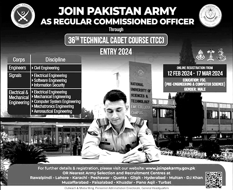 Join Pak Army Jobs 2024 Apply Online As Regular Comissioned Officer ...